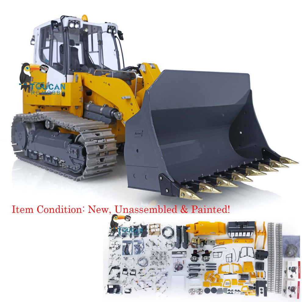 LESU 1/14 636 Metal RC Hydraulic Painted Tracked Loader Model W/ Light ...