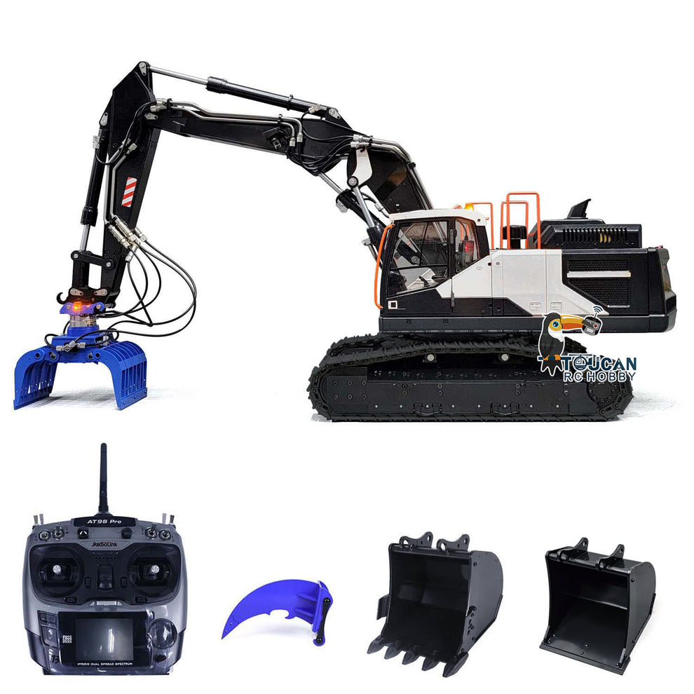 MTM 1/14 EC380 10CH Tracked RC Hydraulic Excavator 3 Arms Digger Grab ...