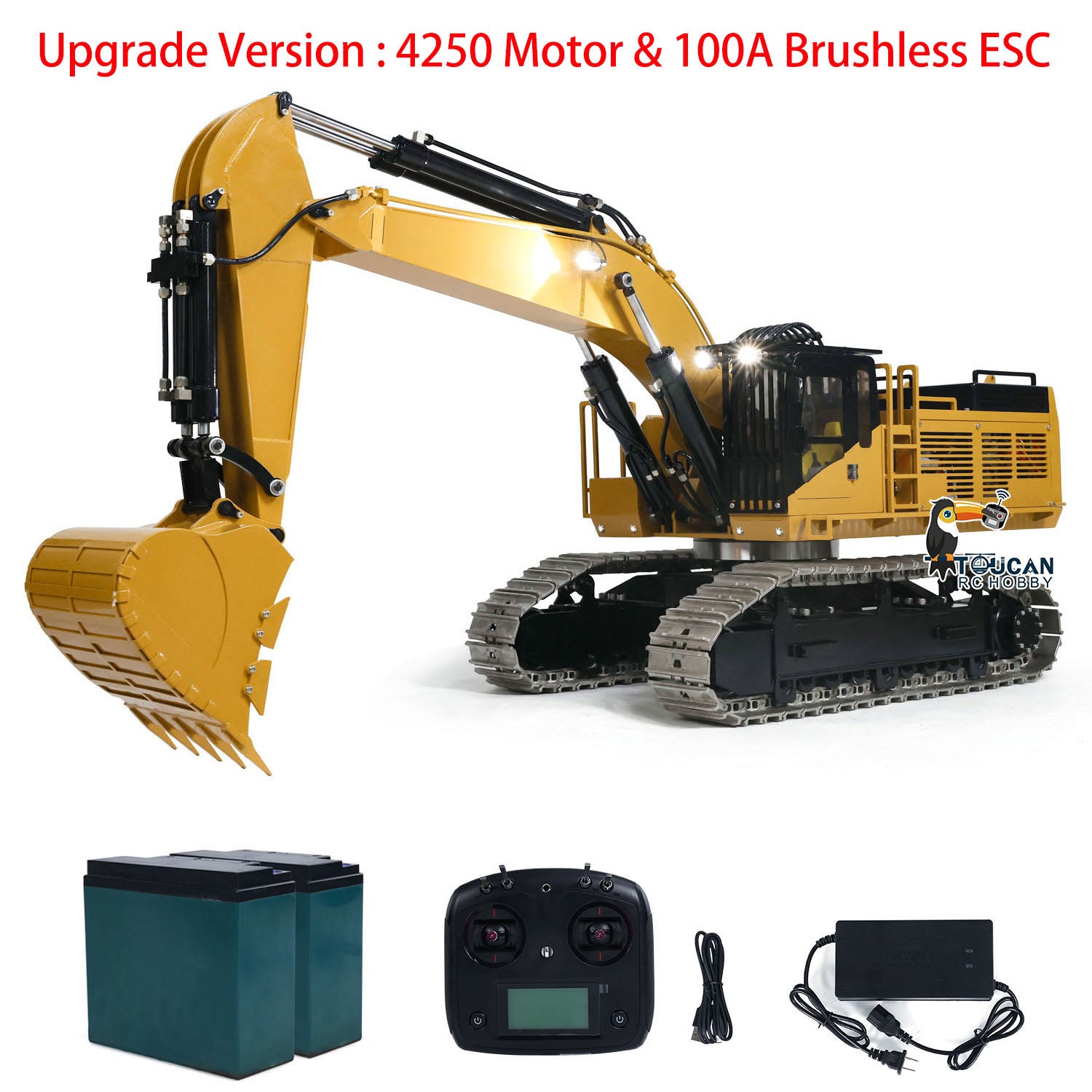 385CF 1/8 Hydraulic RC Excavator Metal Giant Remote Control Constructi ...