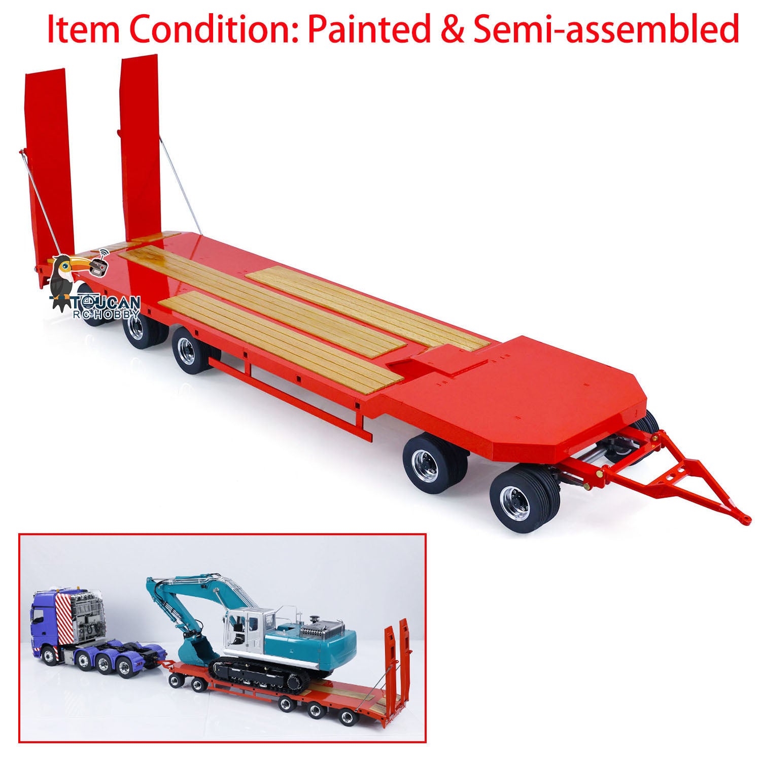 In Stock Metal Flatbed Trailer for LESU 1/14 RC Hydraulic Dumper Remot ...