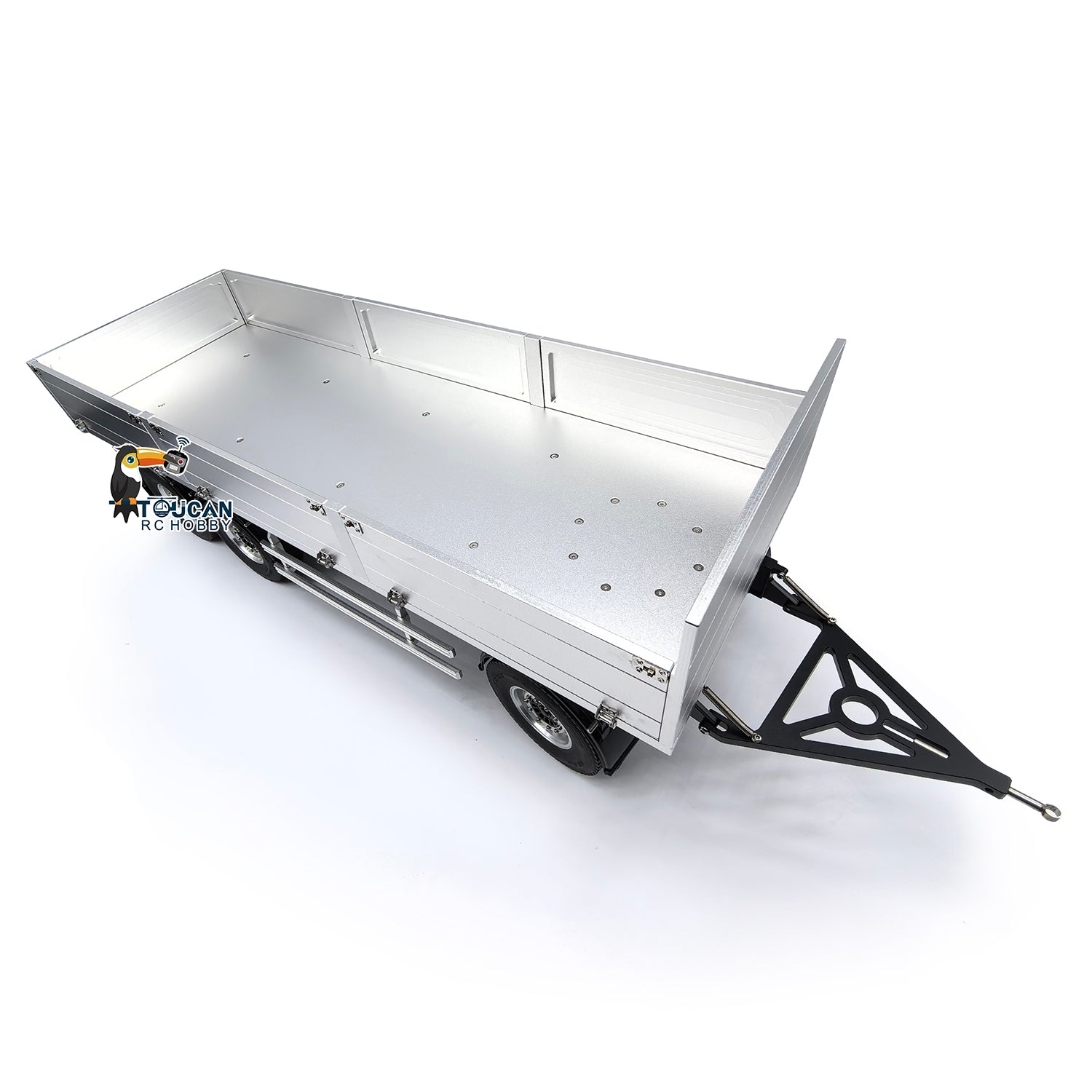 1/14 Degree Metal 3 Axles Full Trailer for RC Hydraulic Dump Truck Rem ...