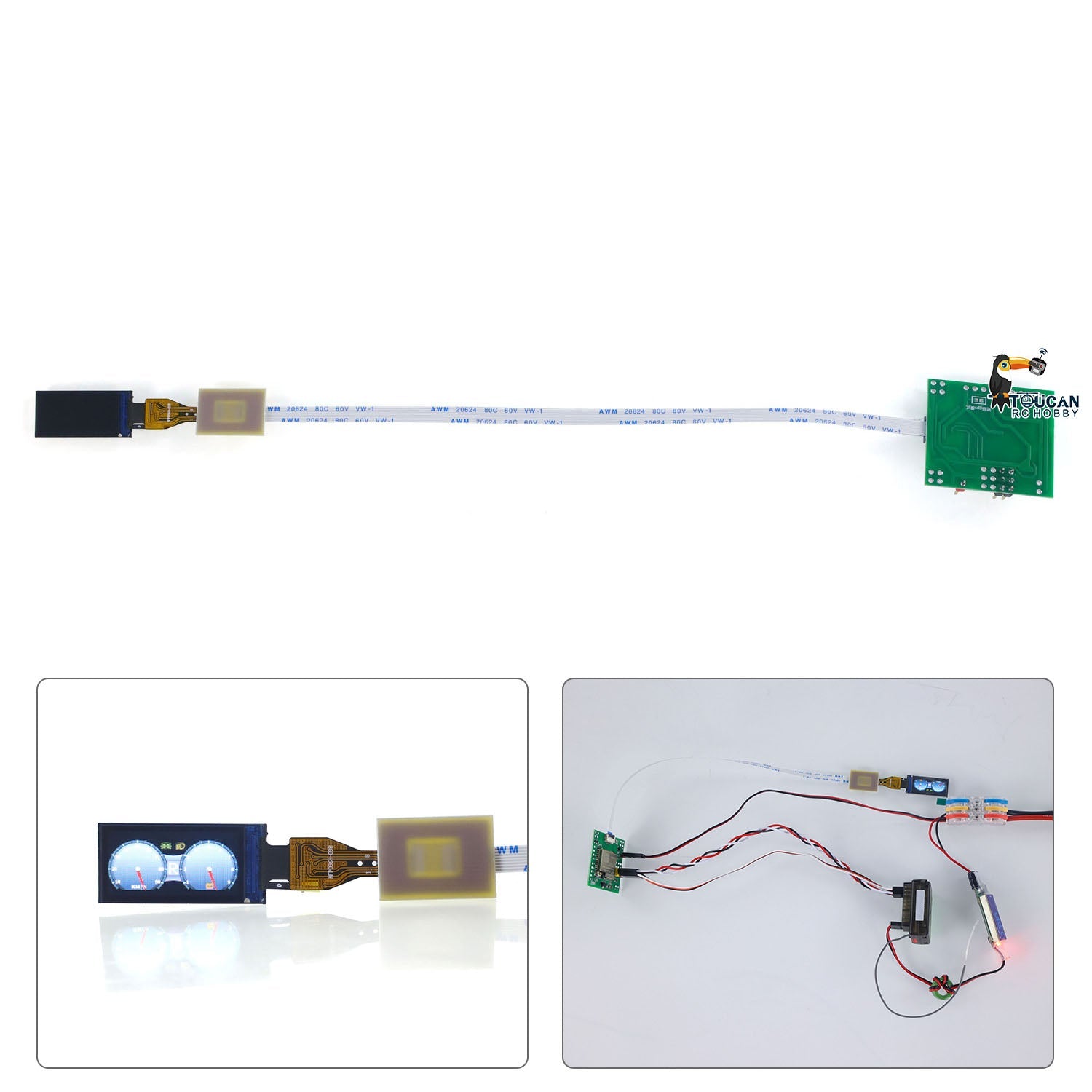 Integrated LCD Instrument Cluster Display for DIY Scale RC Tractor Tru ...