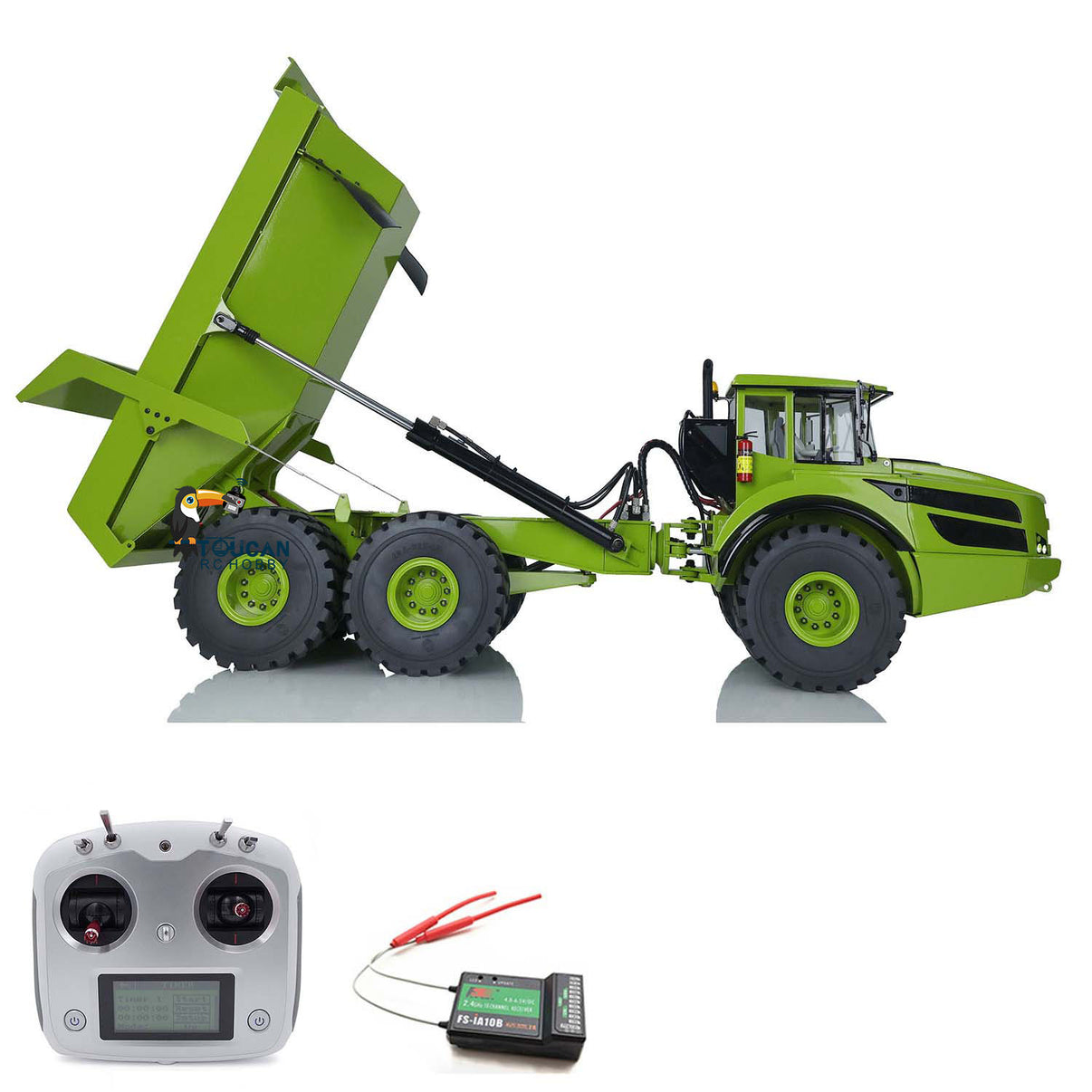XDRC 1/14 Remote Control Dumper Car 6X6 RC Hydraulic Articulated Truck ...