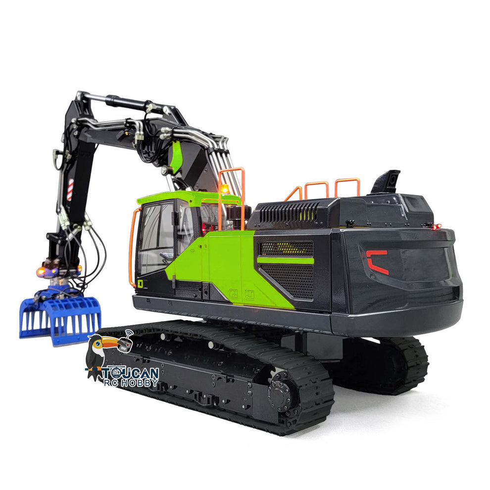 MTM 1/14 EC380 10CH Tracked RC Hydraulic Excavator 3 Arms Digger Grab ...