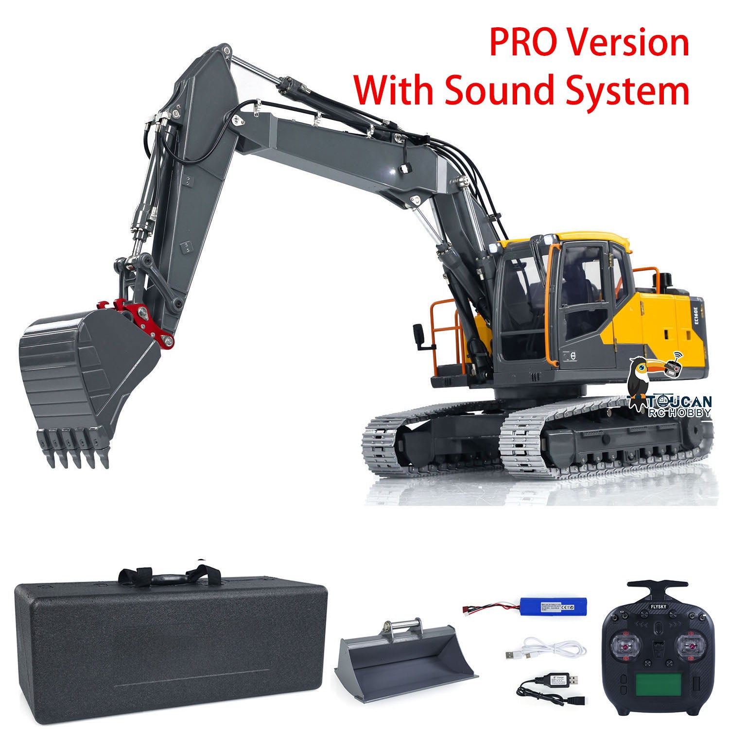 1:14 3 Arms EC160E Metal RC Hydraulic Excavator Upgraded RTR Remote Co ...