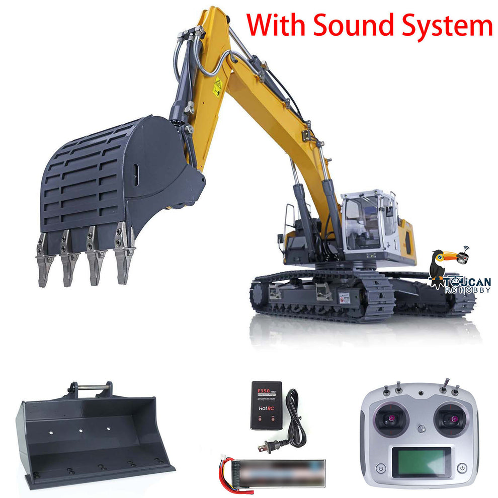1/14 XDRC Metal Hydraulic RC Excavator 945 Remote Control Digger Sound ...
