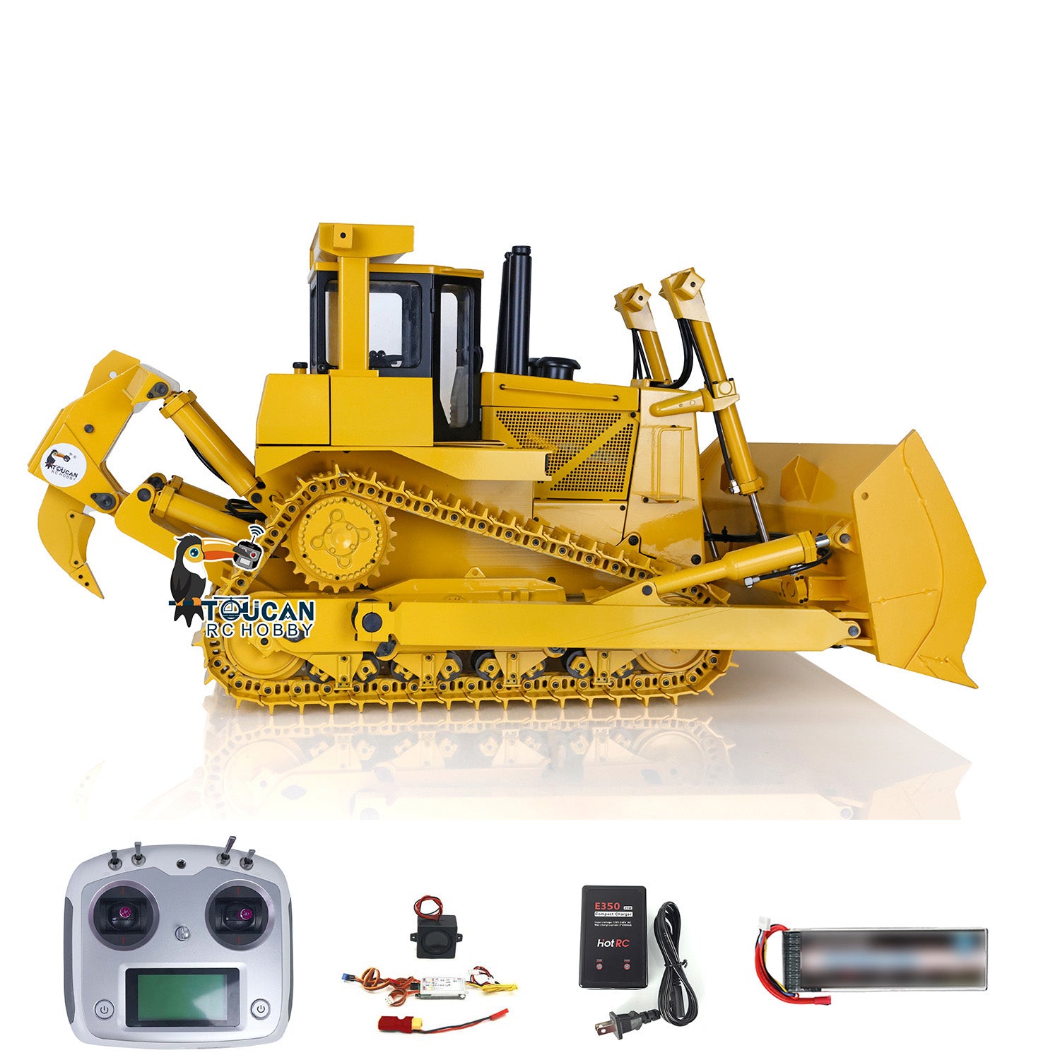 JDModel 1/14 Metal RC Hydraulic Bulldozer DXR2 Remote Controlled Earth ...
