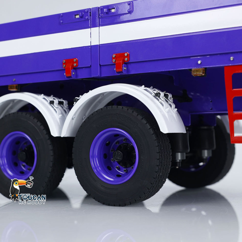 3 Axles 1/14 Metal Semi Trailer for Remote Control Tractor Truck Lorry ...