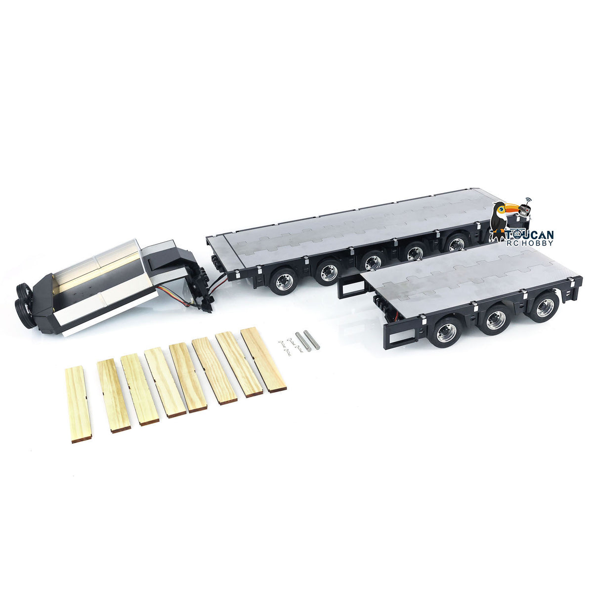 1/14 9 Axles Metal Trailer Extendible Trailers for RC Tractor Truck Re ...