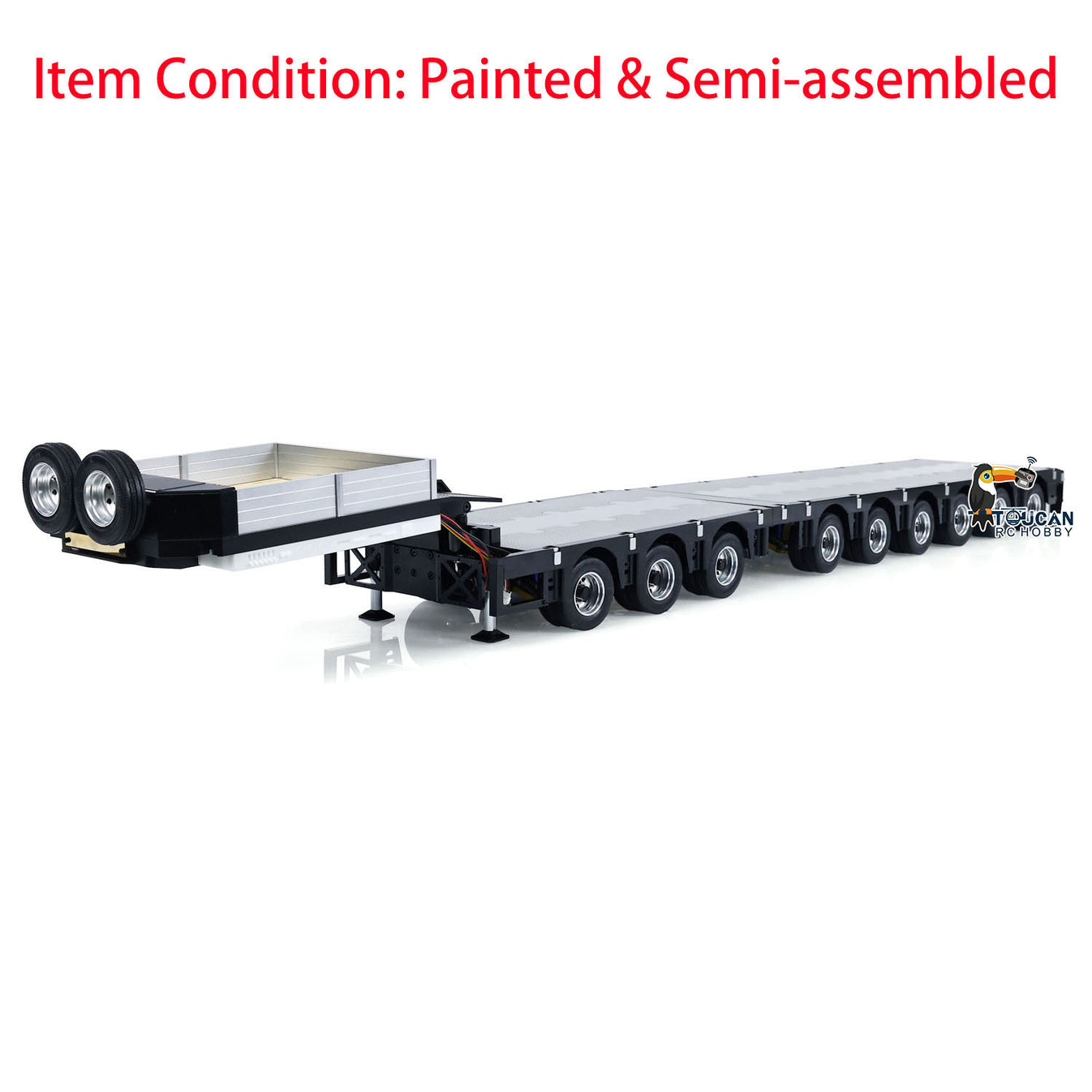 1/14 9 Axles Metal Trailer Extendible Trailers for RC Tractor Truck Re ...