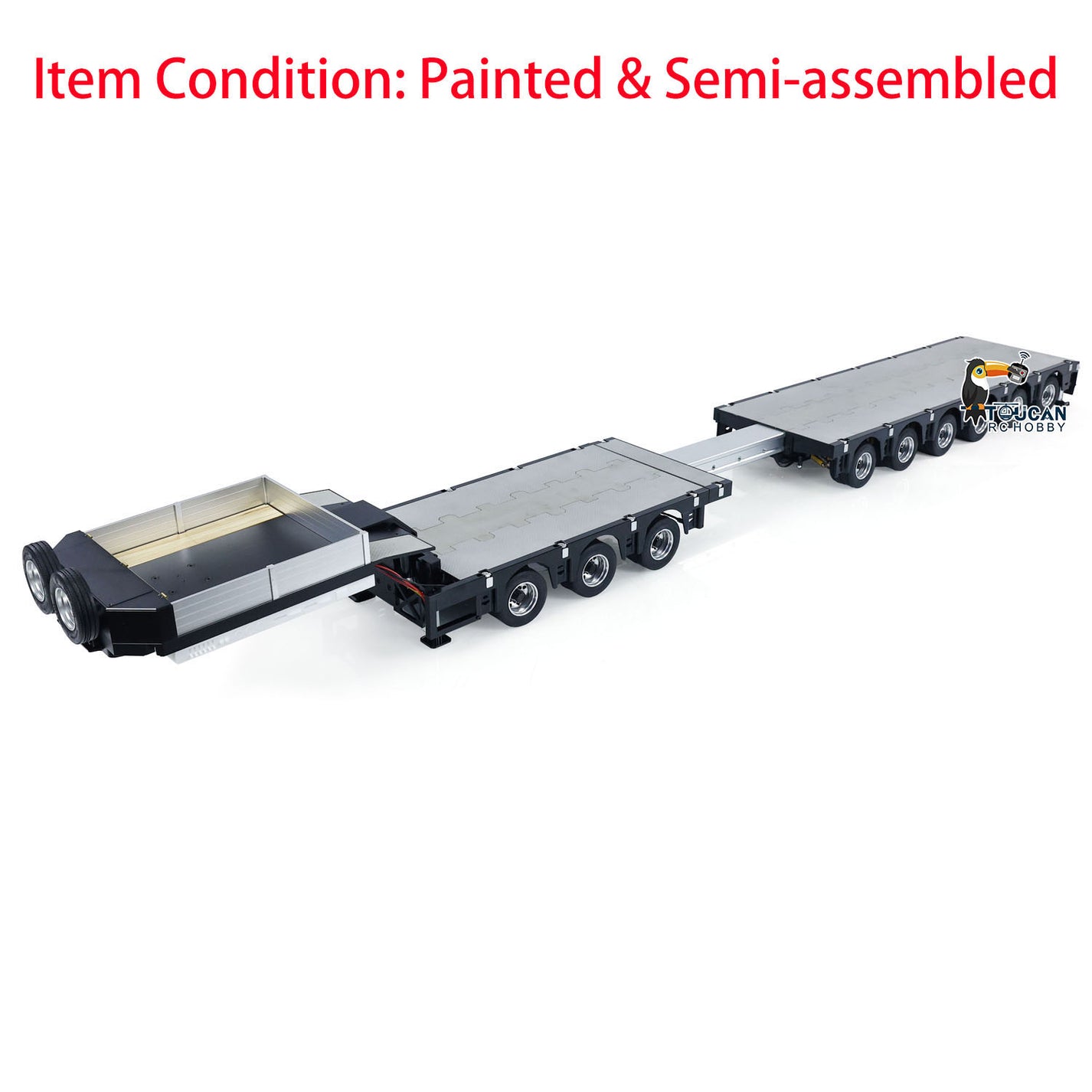 1/14 9 Axles Metal Trailer Extendible Trailers for RC Tractor Truck Re ...
