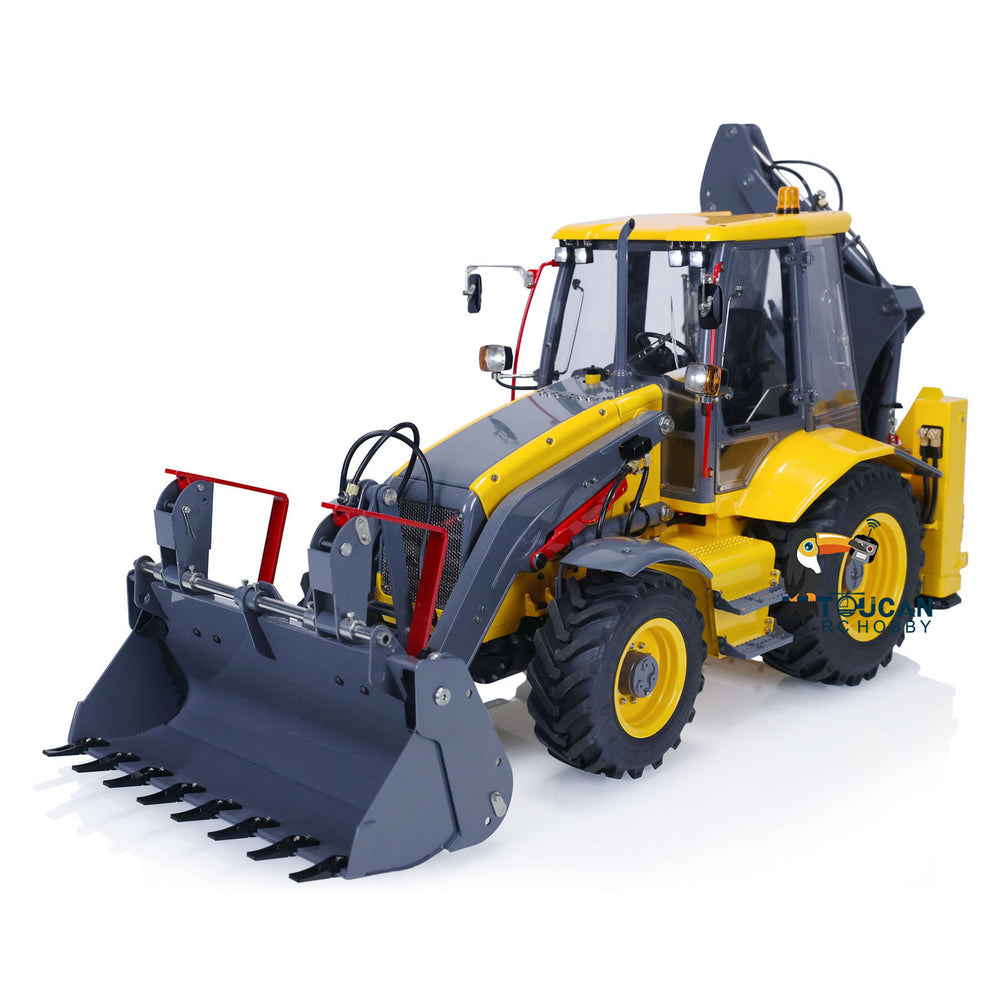 LESU 1/14 Metal Hydraulic RC Backhoe Loader AOUE BL71 2 in 1 Electric ...