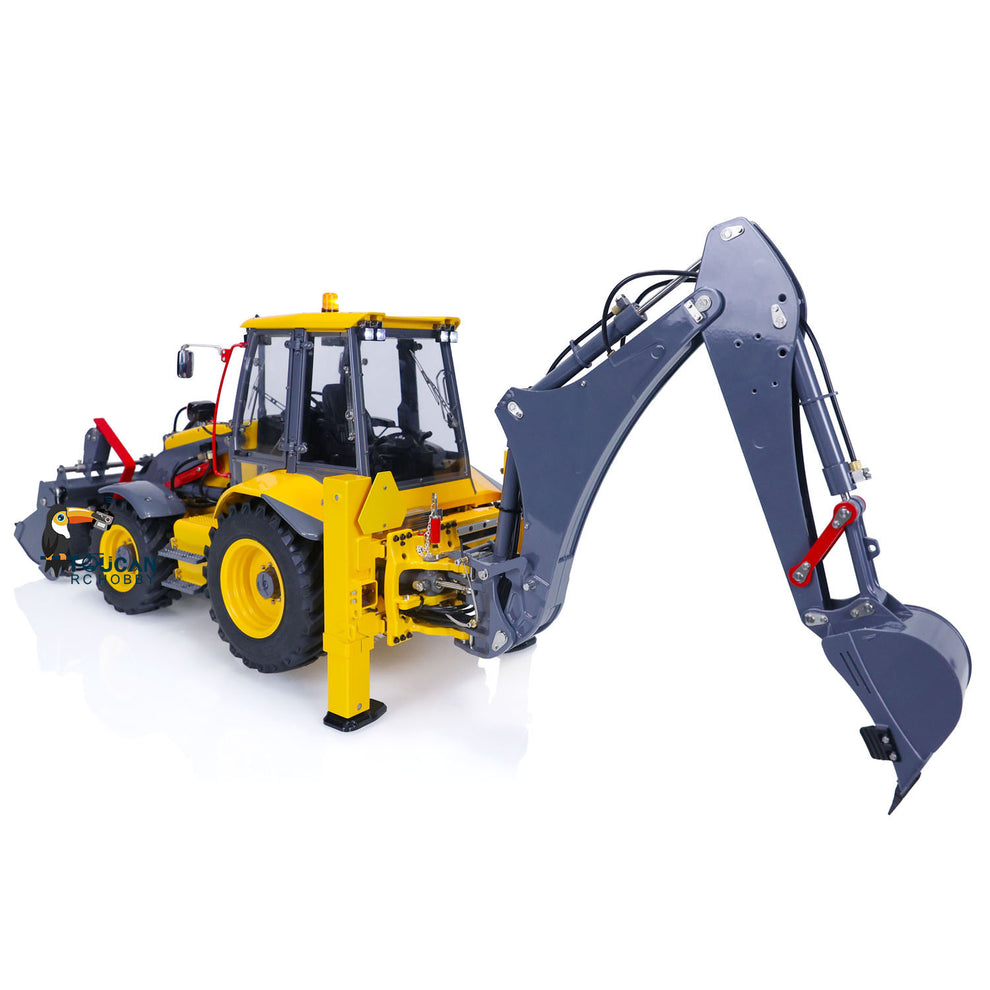LESU BL71 Metal Hydraulic RC Backhoe Loader AOUE Excavator Light Sound ...