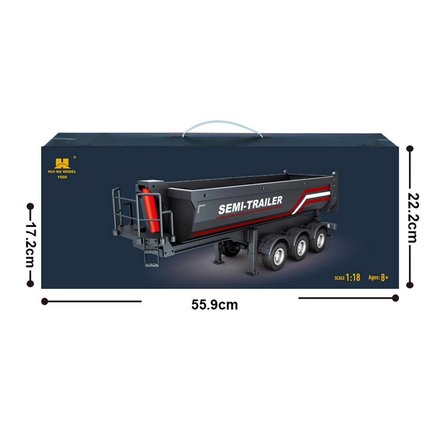 HUINA 1/18 Electric Lifting Remote Control Semi Dump Trailer for RC Tr ...