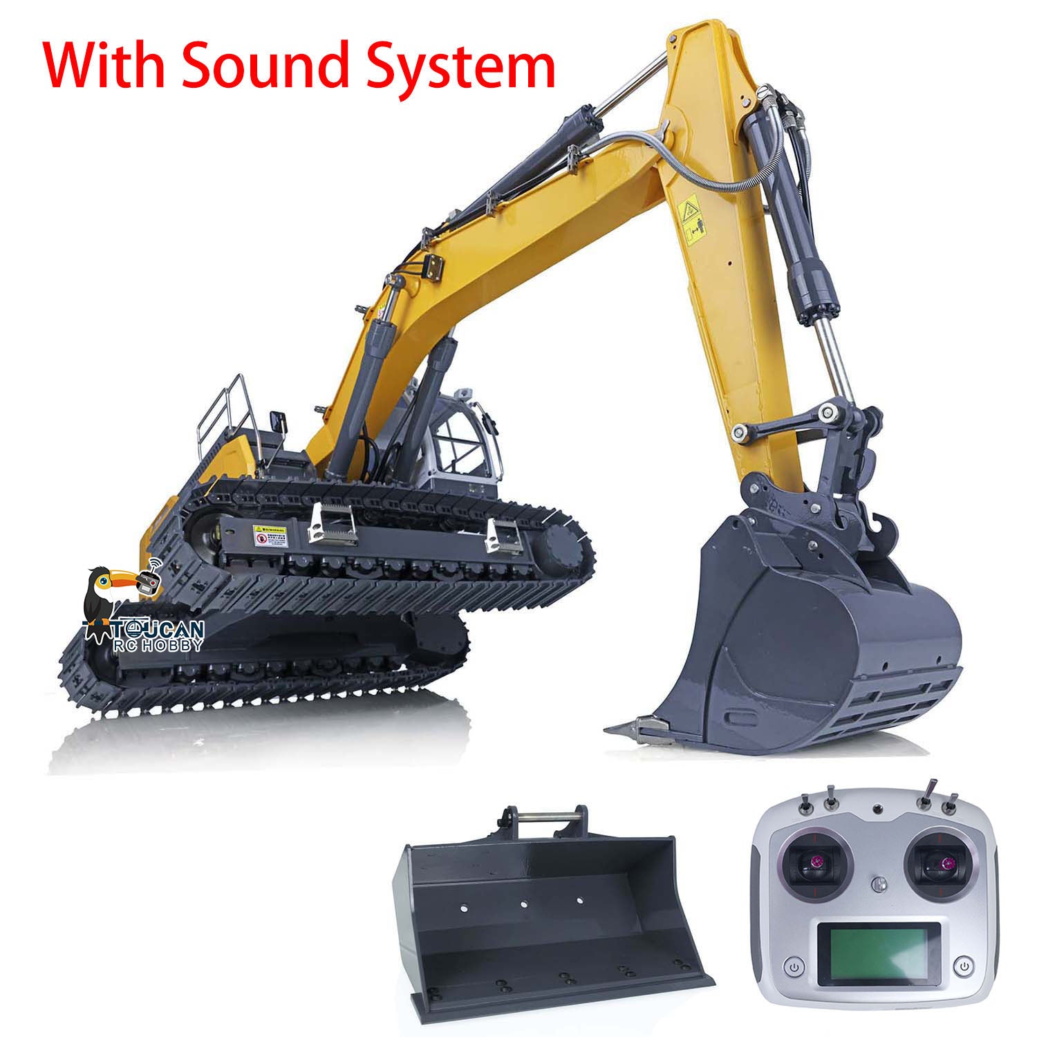 1/14 XDRC Metal Hydraulic RC Excavator 945 Remote Control Digger Sound ...