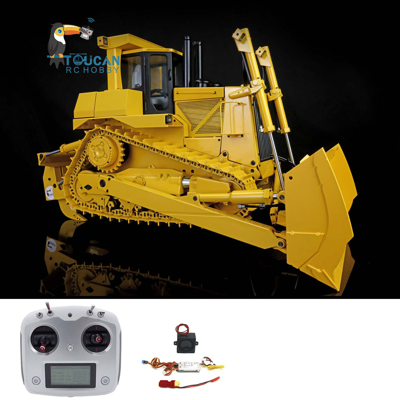 JDModel Metal 1/14 RC Hydraulic Bulldozer DXR2 Remote Controlled Dozer ...
