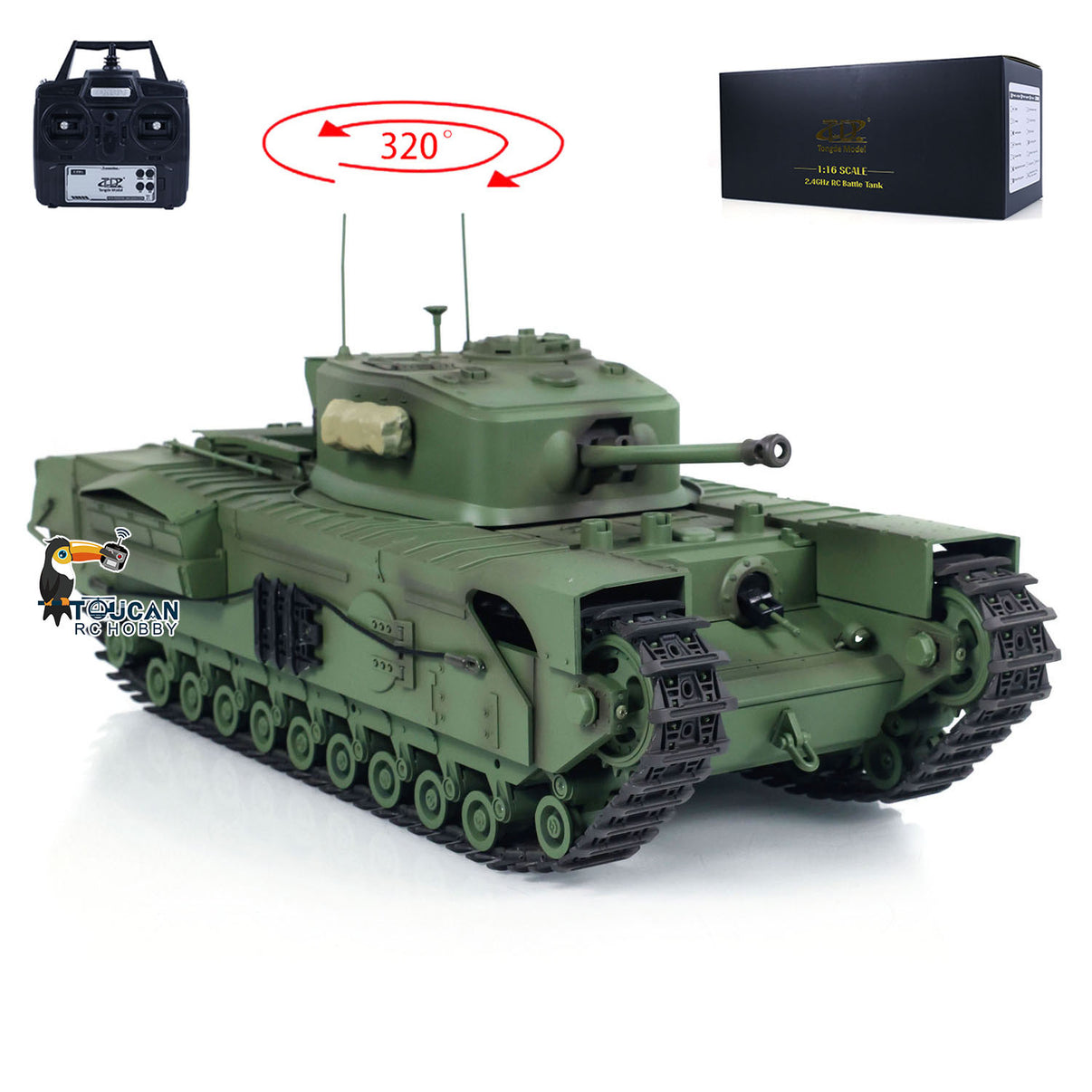 1/16 Tongde RC Battle Tank Churchill Mk.VII Remote Controlled Panzer E ...