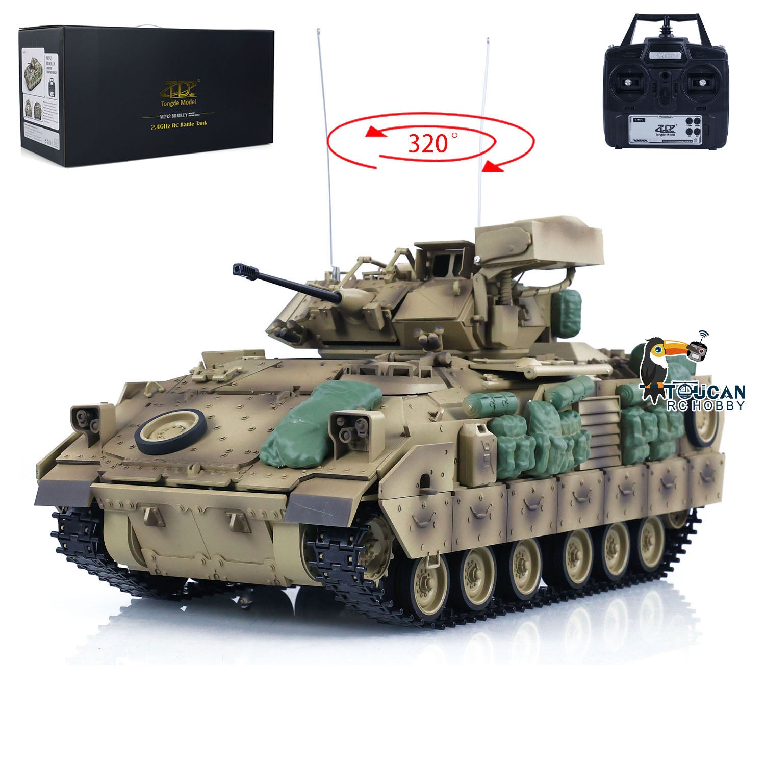 1/16 Tongde RC Tank Remote Control Panzer M2A2 Bradley Electric Infant ...