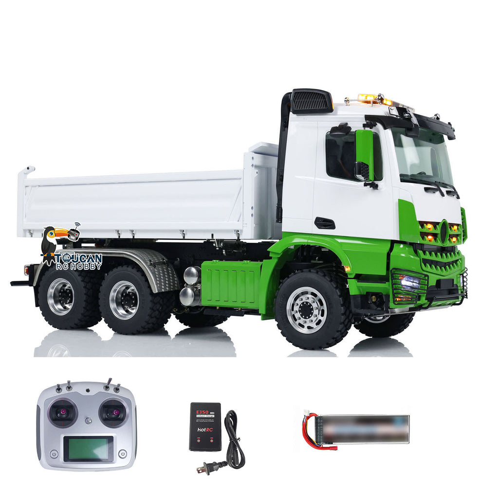 LESU Metal 1/14 6x6 3-way RC Hydraulic Dump Remote Control Tipper Truc ...