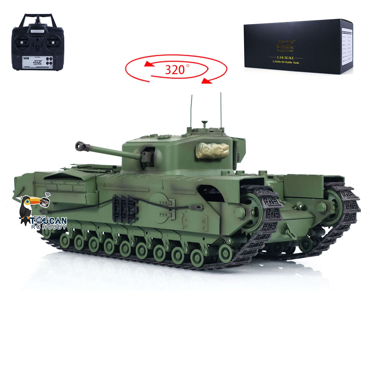 1/16 Tongde RC Battle Tank Churchill Mk.VII Remote Controlled Panzer E ...