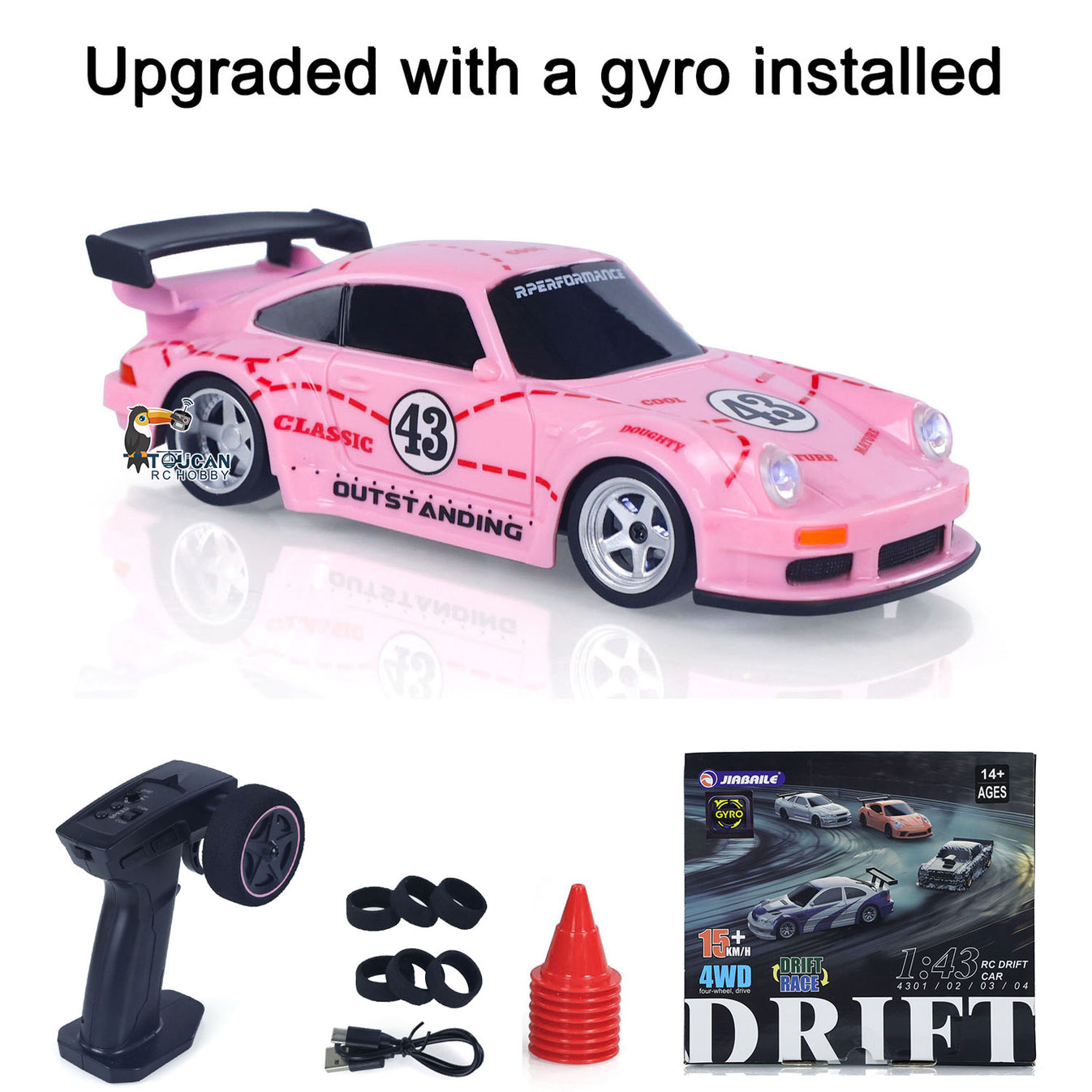 In Stock JIABAILE 993 2.4G Mini RC Drift Car 1/43 Racing Vehicle 4WD R ...