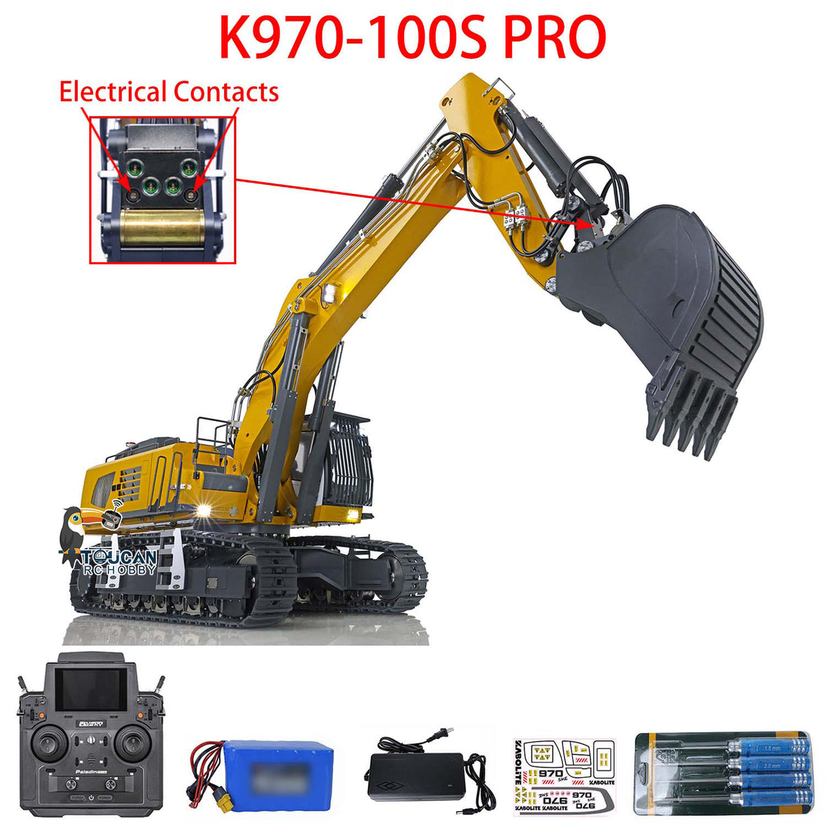 Kabolite 1/14 Remote Control Hydraulic Excavator K970 100S Pro RC RTR ...