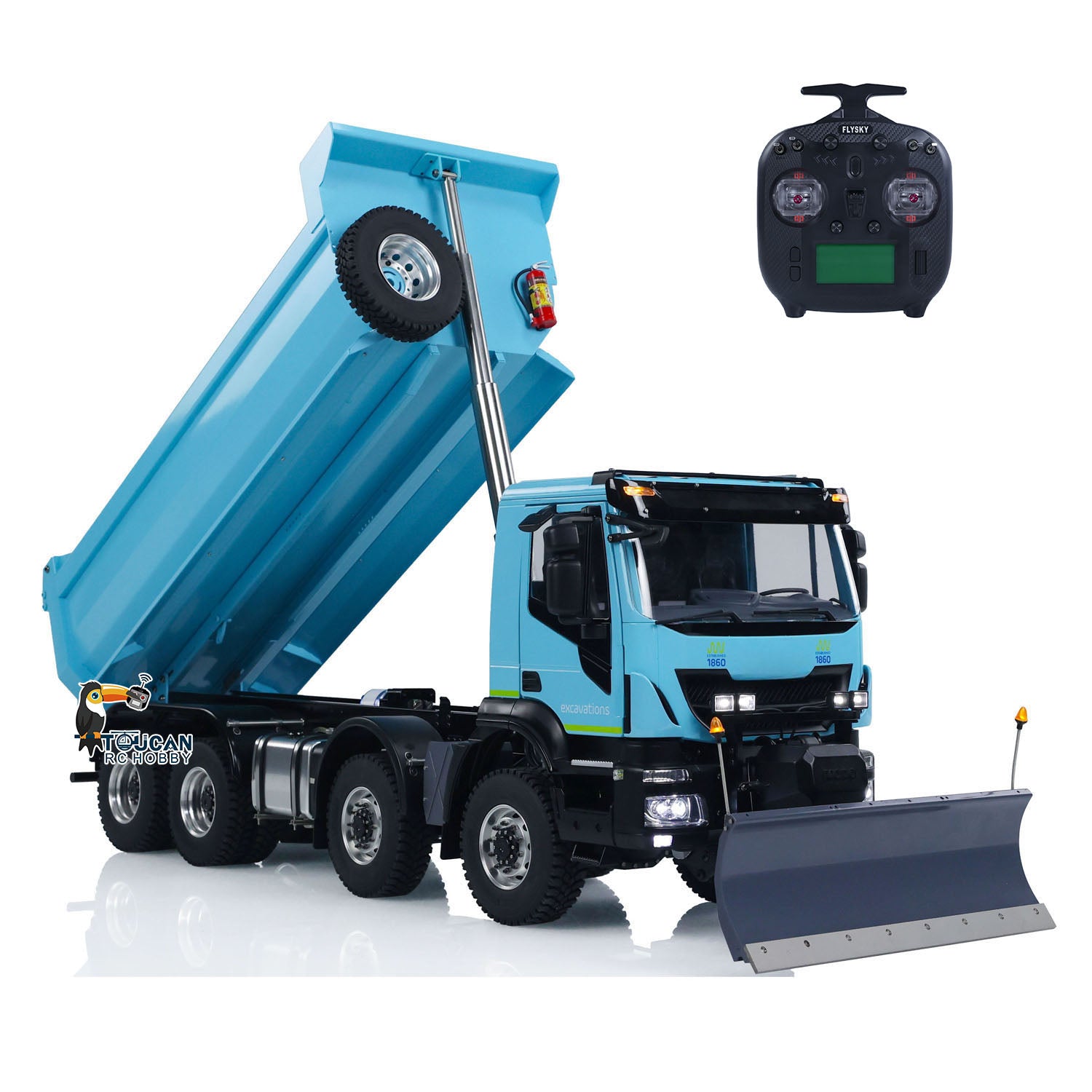 Metal 1/14 8x8 Hydraulic RC Dump Truck Remote Control Tipper Cars Asse ...