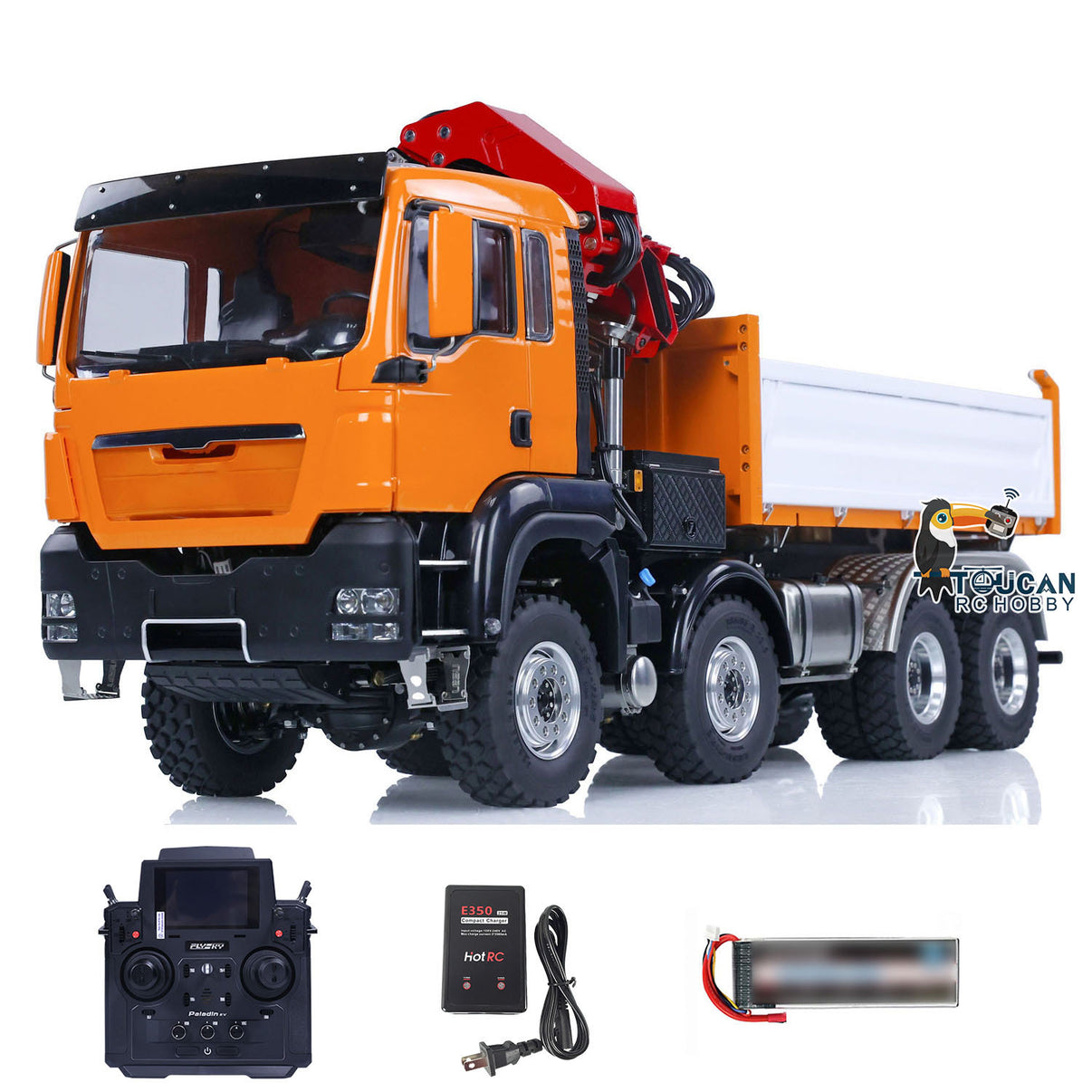 LESU 1/14 RC Hydraulic Dump Truck 8X8 Remote Controlled Crane Dumper T ...