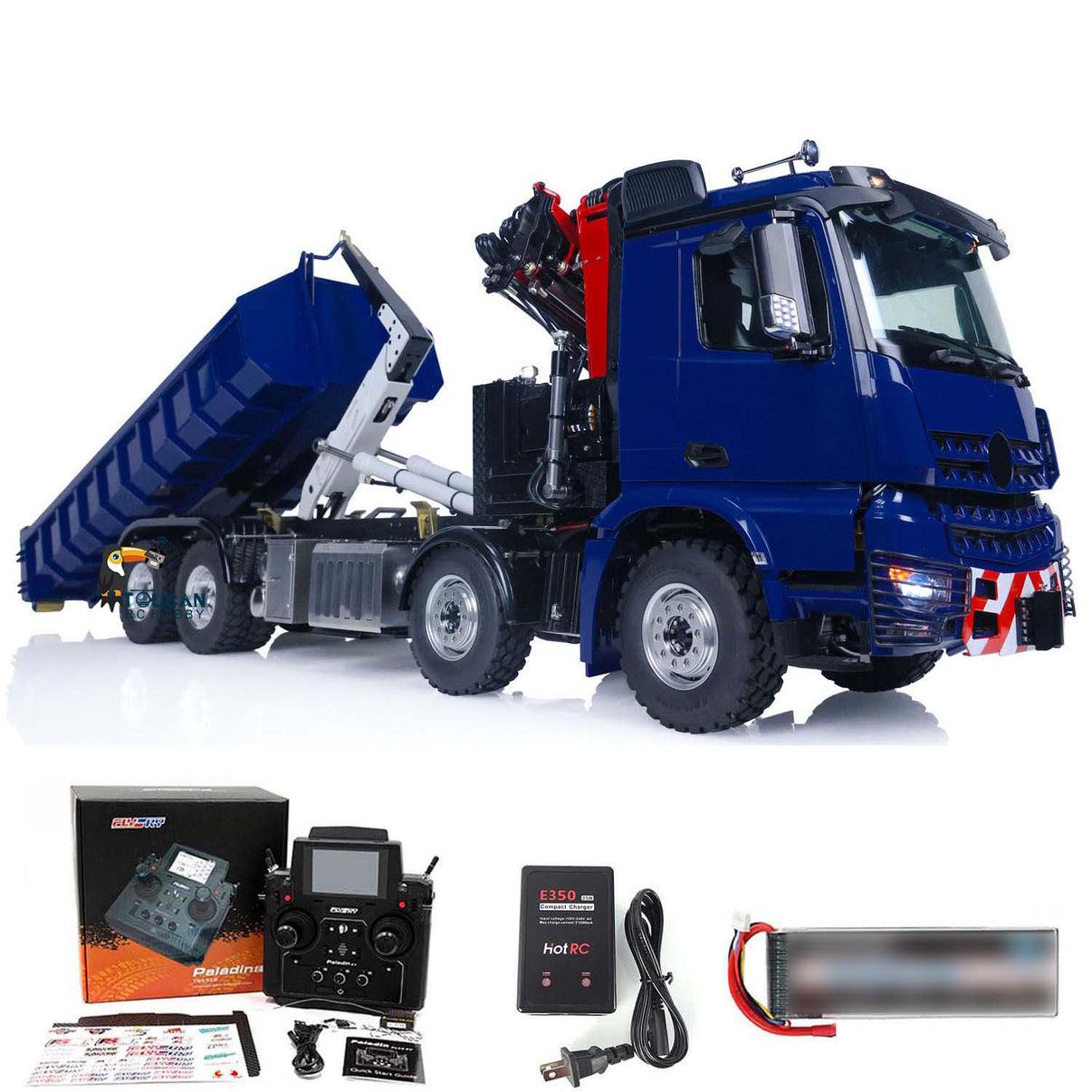 1/14 LESU RC 8x8 RTR Painted and Assembled Metal Hydraulic Crane Dumpe ...