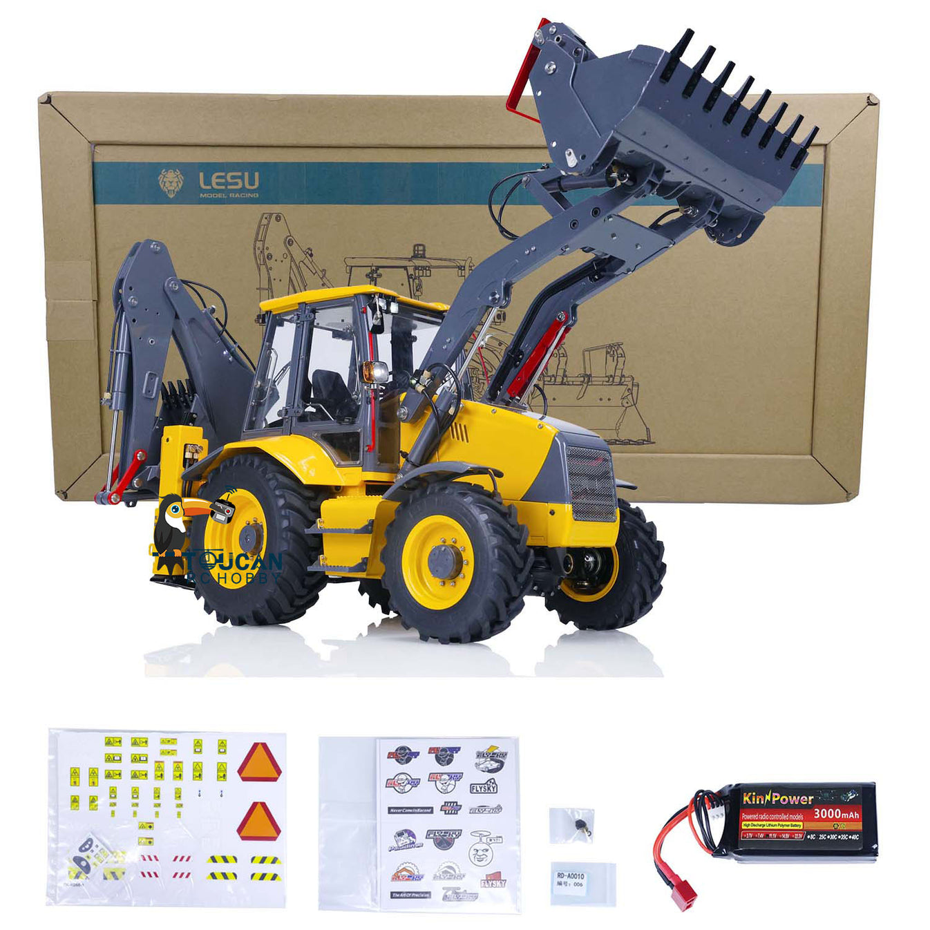 1/14 LESU RC Backhoe BL71 Loader Painted Metal Hydraulic 2 in 1 Electr ...