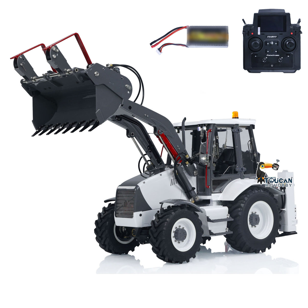 LESU 1/14 RC Hydraulic Equipment Remote Controlled Backhoe Loader AOUE ...