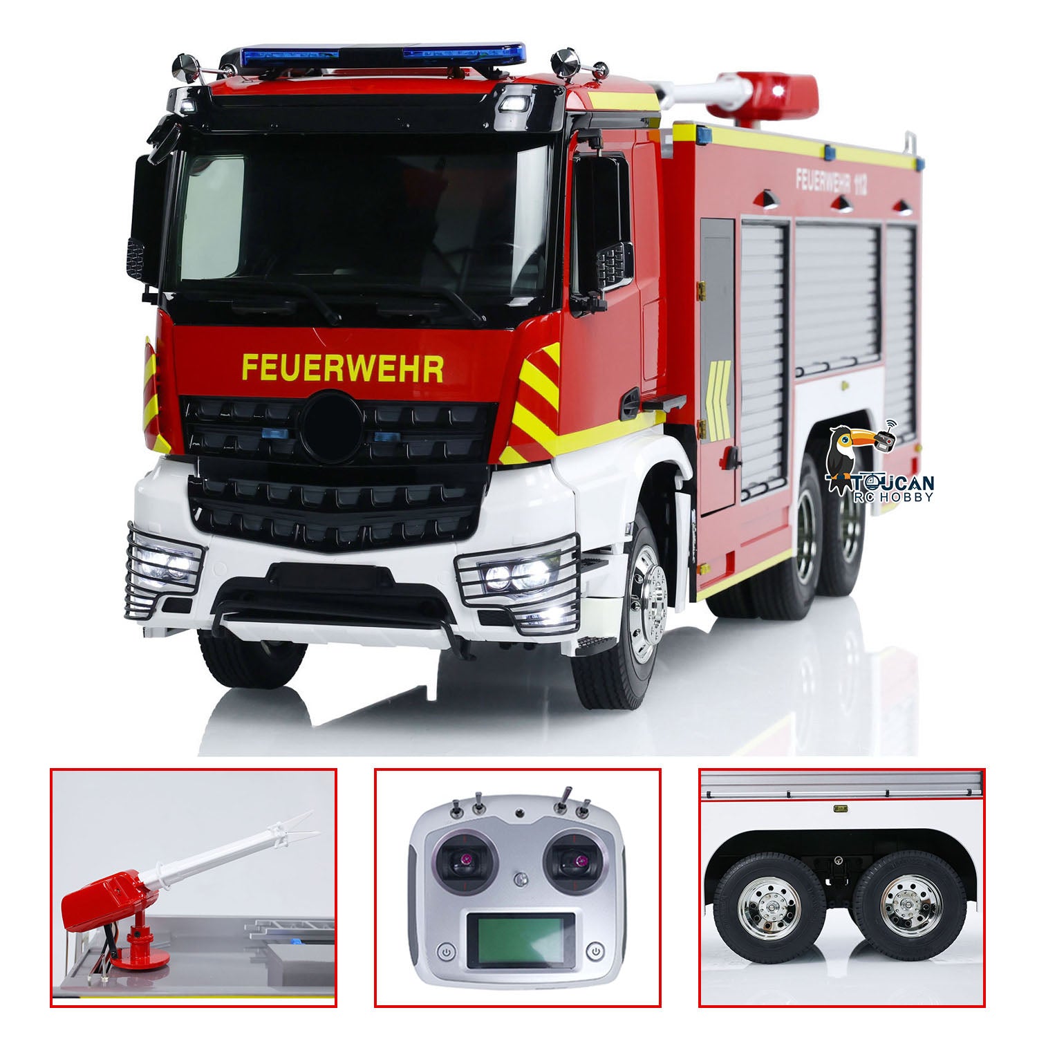 TOUCAN 1/14 6x4 RC Fire Fighting Truck Remote Control Fire Vehicles RT ...