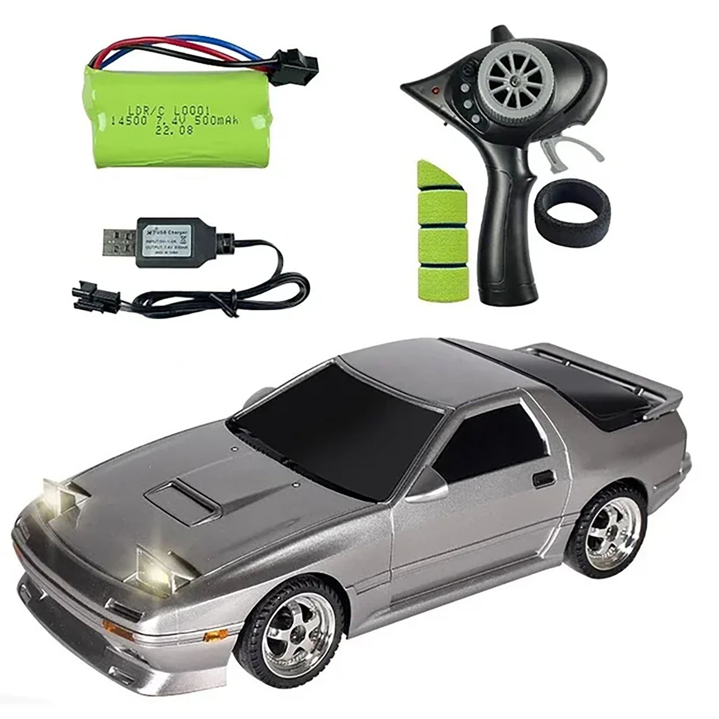 LDRC LD1802 1/18 4*2 RX7 RC Racing Car RWD Gyroscope Wireless Control ...