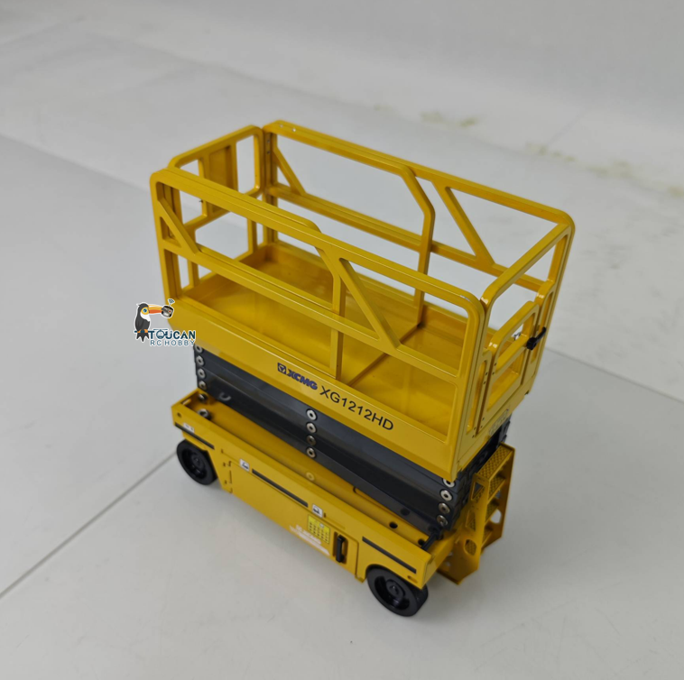 1/14 CUT Metal RC Hydraulic Scissor Lift Platform Self-propelled Warni ...