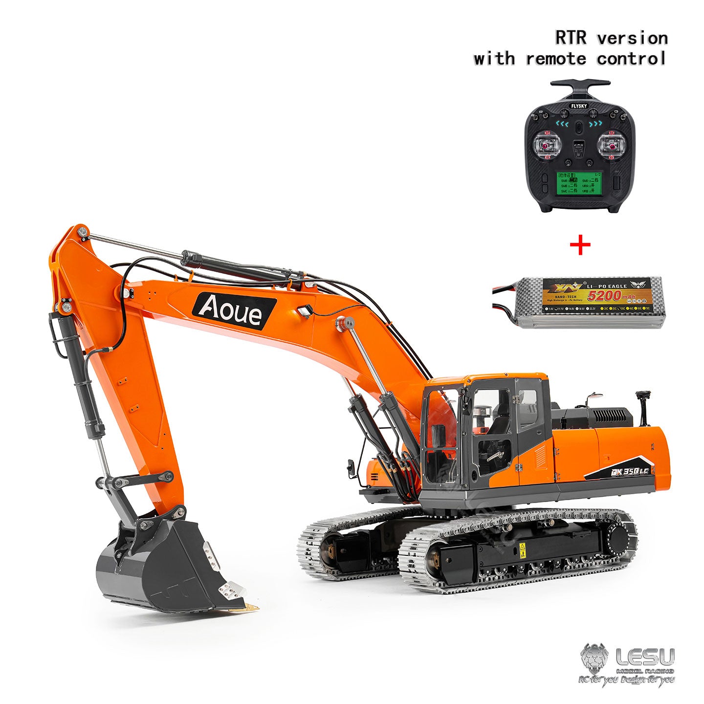 Pre-order Metal LESU 1/14 Remote Control Digger Aoue DX350LC RC Hydrau ...