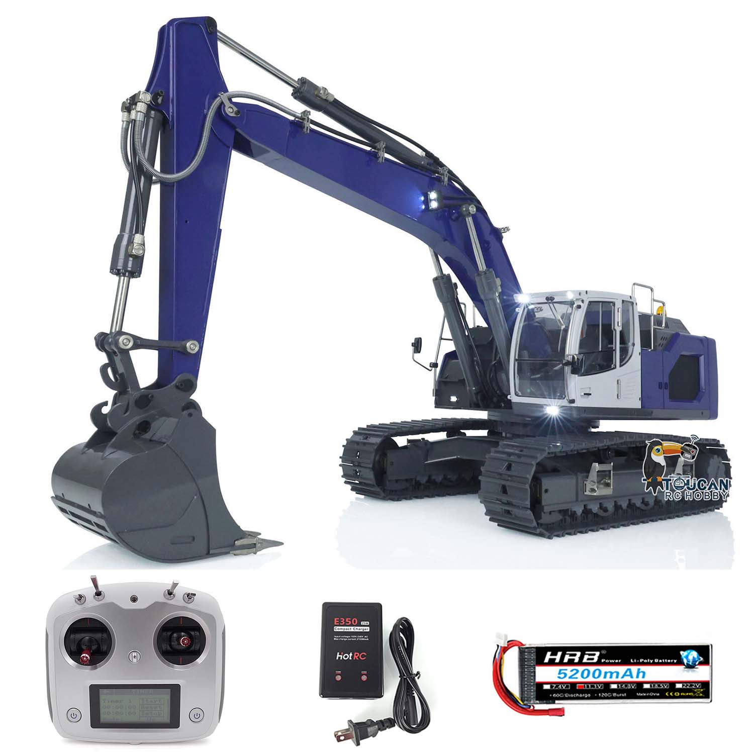 1:14 RC Hydraulic Digger Radio Control Metal Excavator L945 RTR Trucks ...