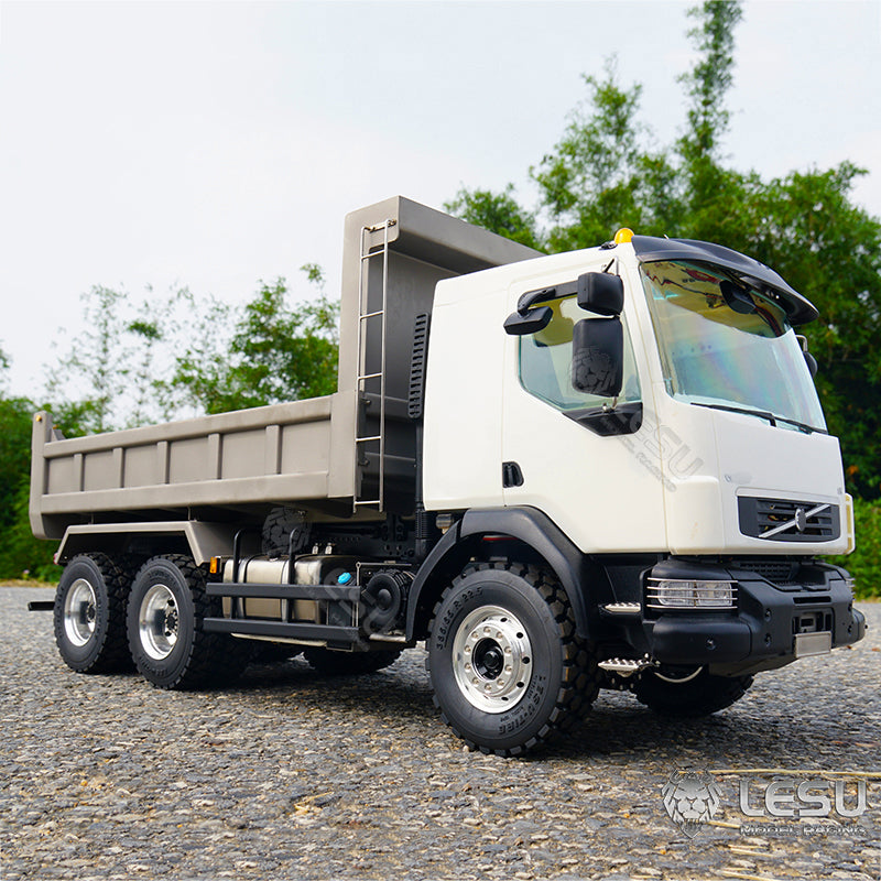 1/14 LESU 6x6 RC Hydraulic Metal Dumper Tipper Sound Light System Chas ...